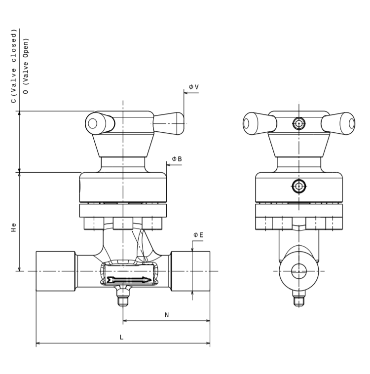 Bellows high pressure valve for HP & UHP gases – HP2000 | Rotarex