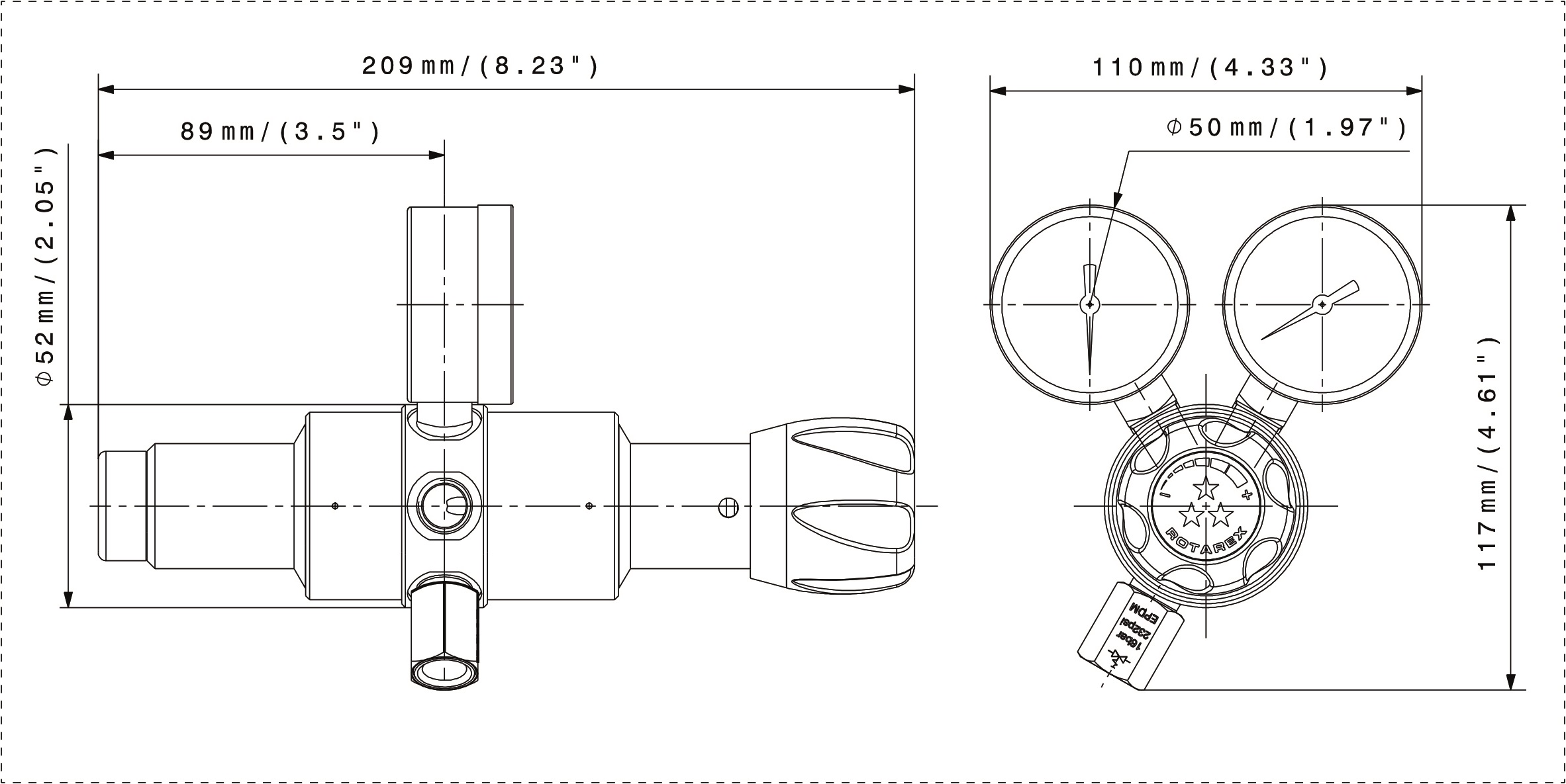 Diaphragm dual stage high pressure regulator with cartridge - DC280 ...